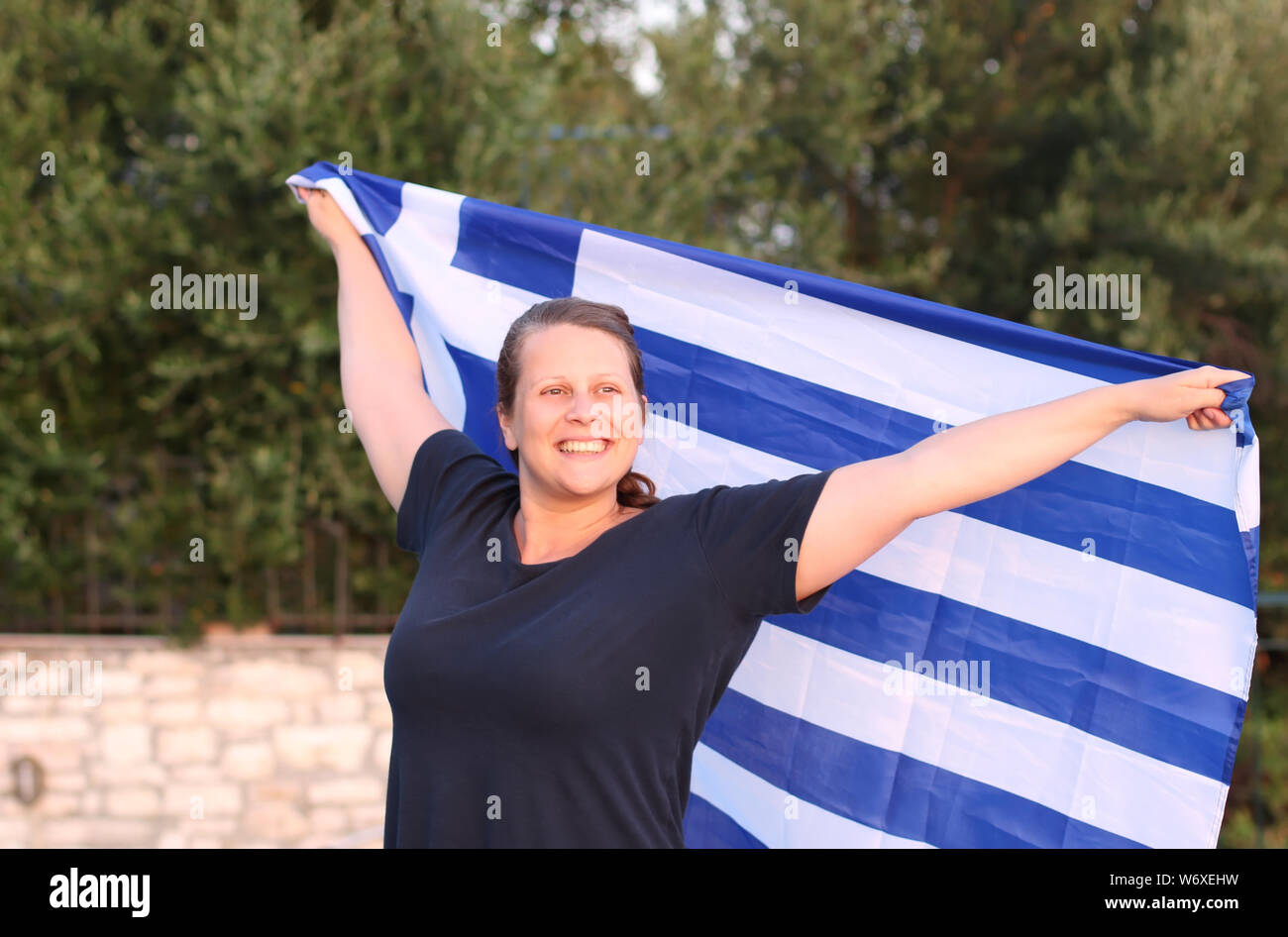 Greece flag celebration hi-res stock photography and images - Alamy