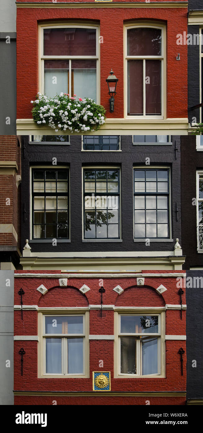 Misc Old windows in traditional houses of Amsterdam Stock Photo - Alamy