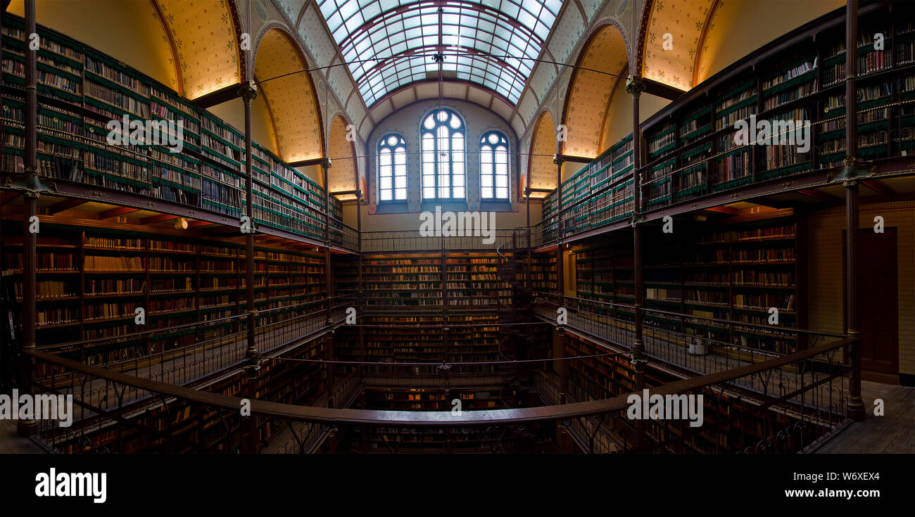 Interior of old library in Rijksmuseum Amsterdam, Holland Stock Photo ...