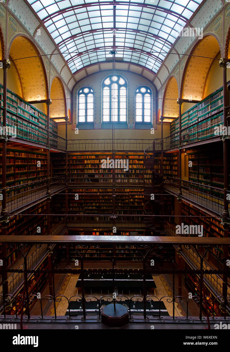 Interior of old library in Rijksmuseum Amsterdam, Holland Stock Photo ...