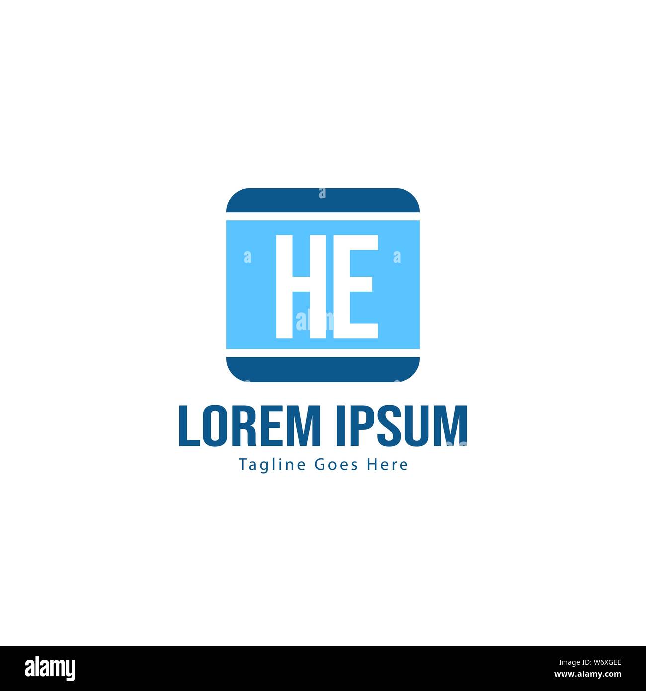 He letter logo design Stock Vector Images - Alamy