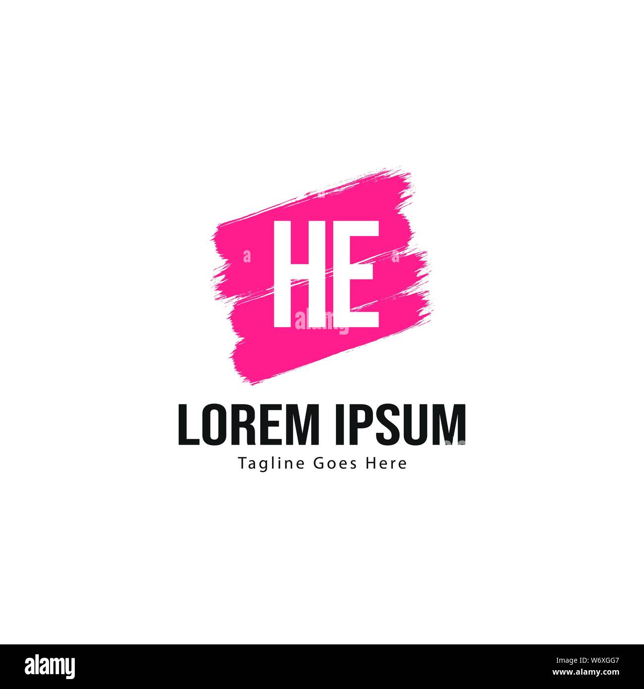 Initial HE logo template with modern frame. Minimalist HE letter logo ...