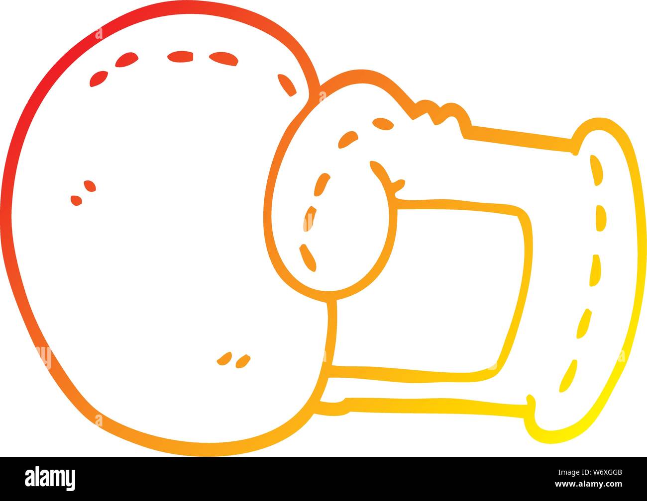 warm gradient line drawing of a cartoon boxing glove Stock Vector Image ...
