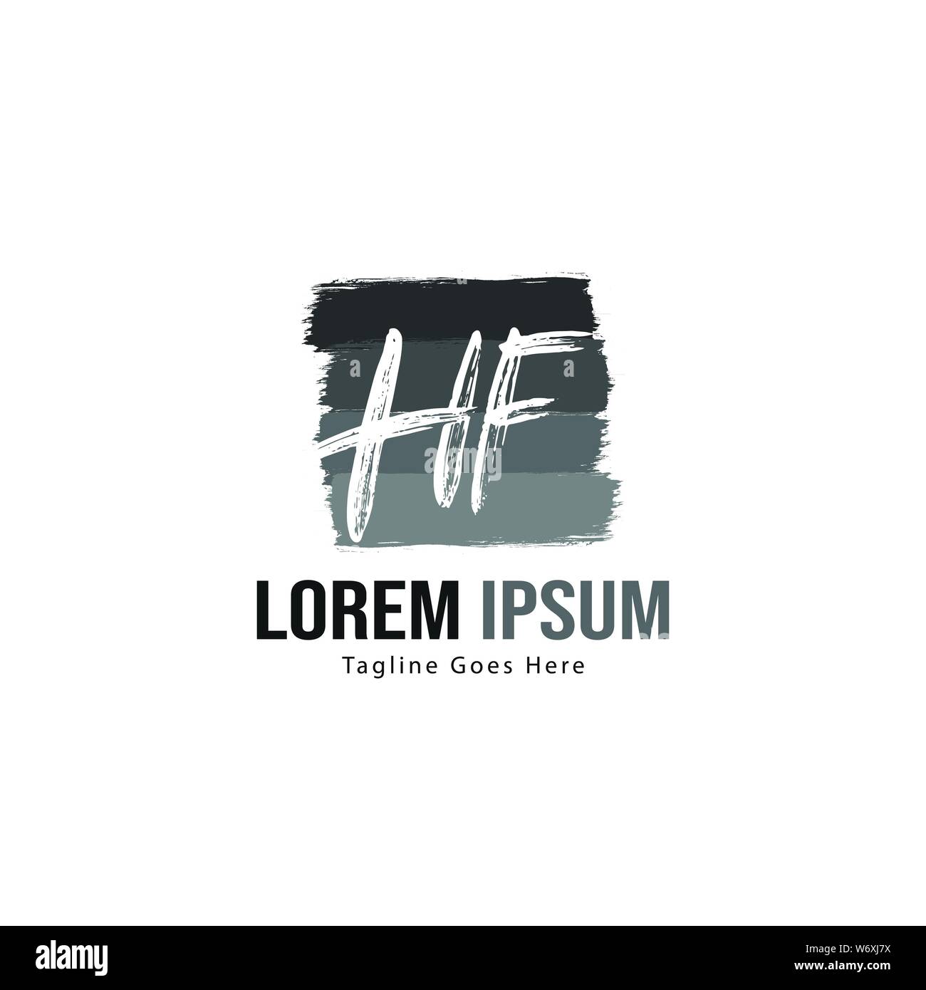 Initial HF logo template with modern frame. Minimalist HF letter logo ...
