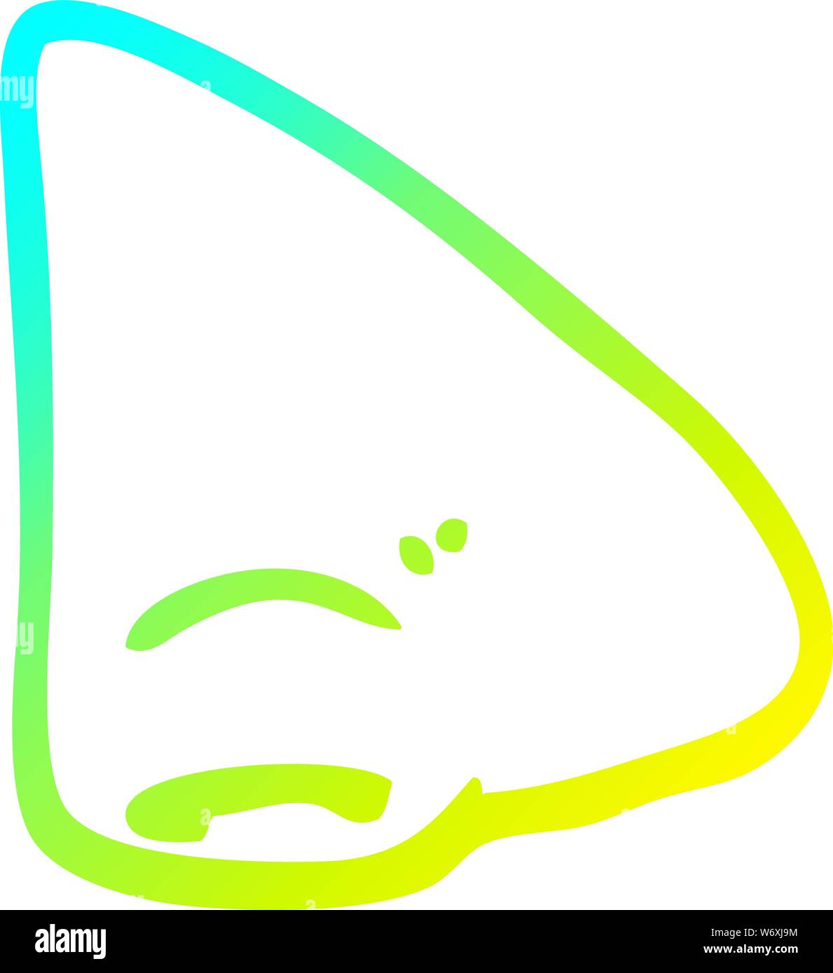 cold gradient line drawing of a cartoon nose Stock Vector Image & Art ...