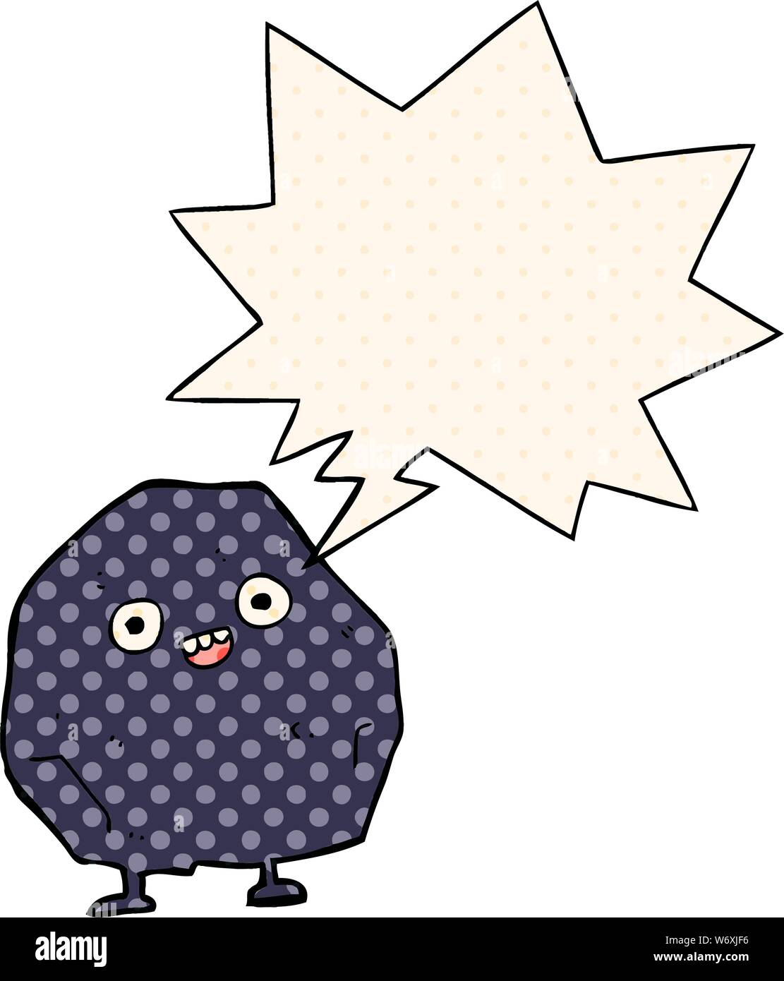 cartoon rock with speech bubble in comic book style Stock Vector Image ...