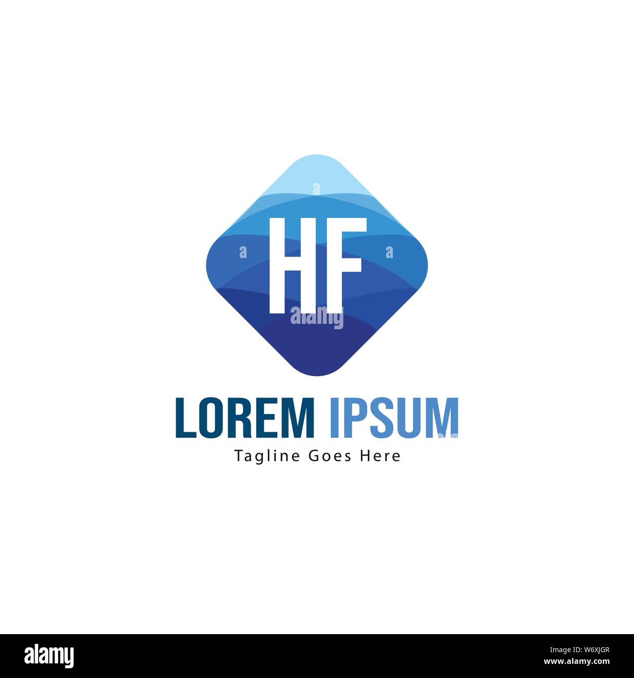 Initial HF logo template with modern frame. Minimalist HF letter logo ...