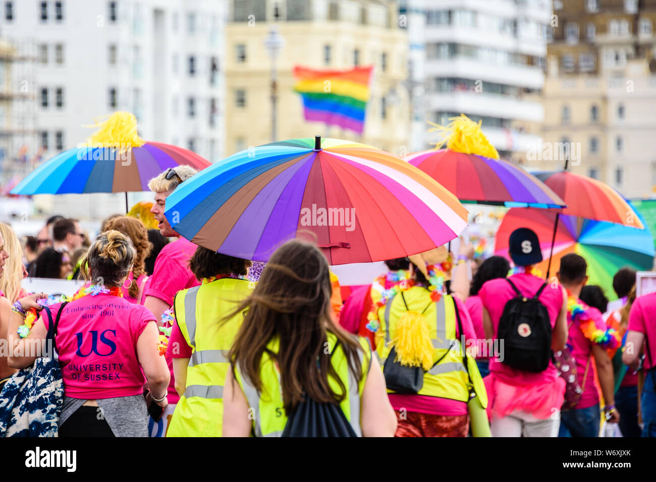 Brighton, East Sussex, UK. 3rd Aug, 2019. University of Sussex rainbow ...