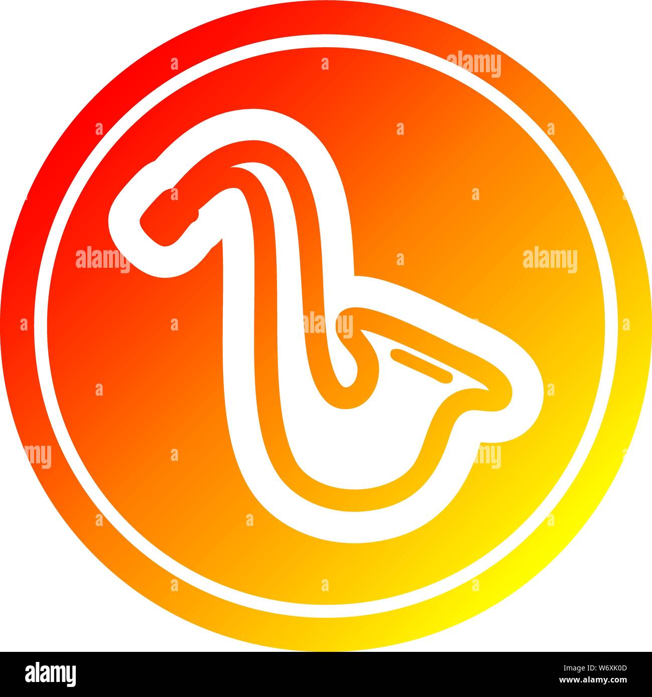 musical instrument saxophone circular icon with warm gradient finish ...