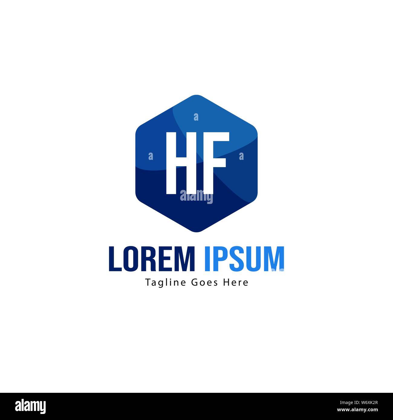 Initial HF logo template with modern frame. Minimalist HF letter logo ...