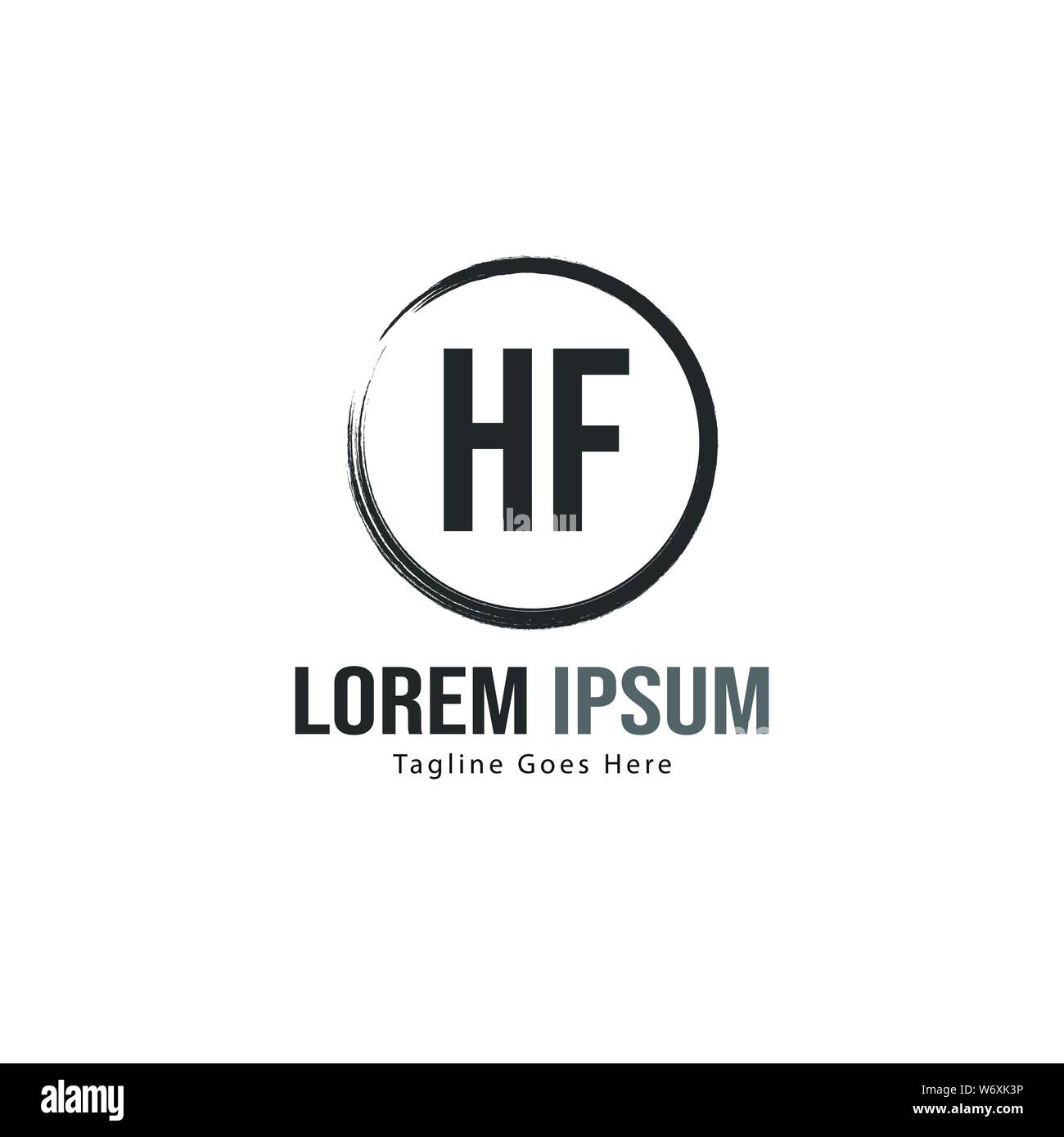 Initial HF logo template with modern frame. Minimalist HF letter logo ...