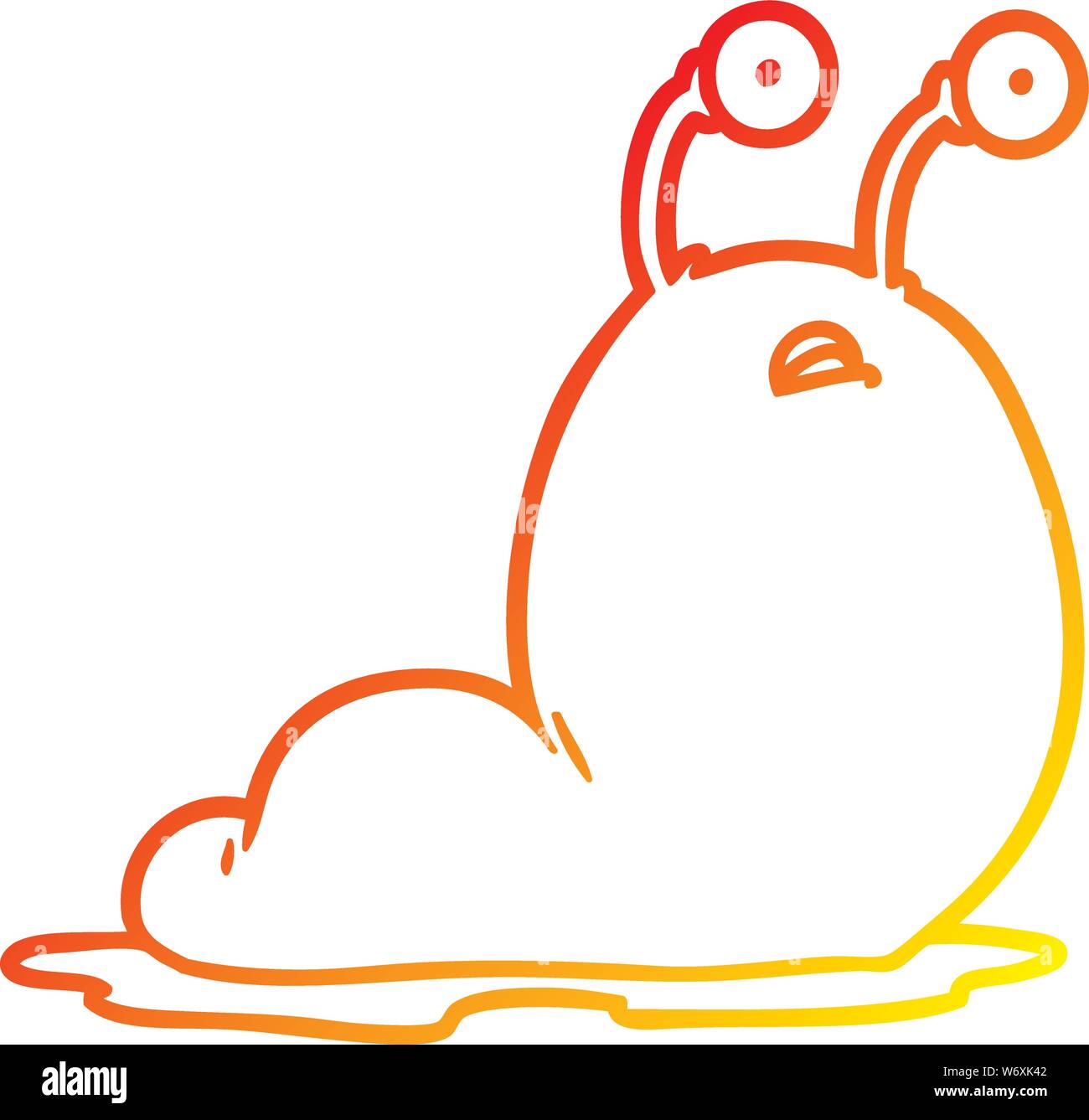 warm gradient line drawing of a cartoon slug Stock Vector Image & Art ...