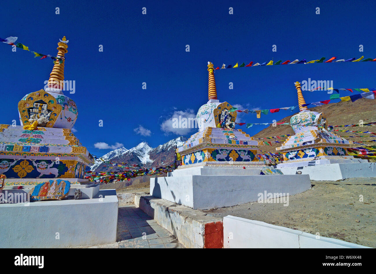 Kye Monastery & Kibber village, Spiti, Himachal Pradesh, India Stock ...