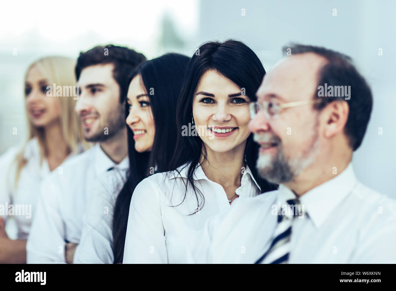 closeup of a professional business team standing next to each other ...
