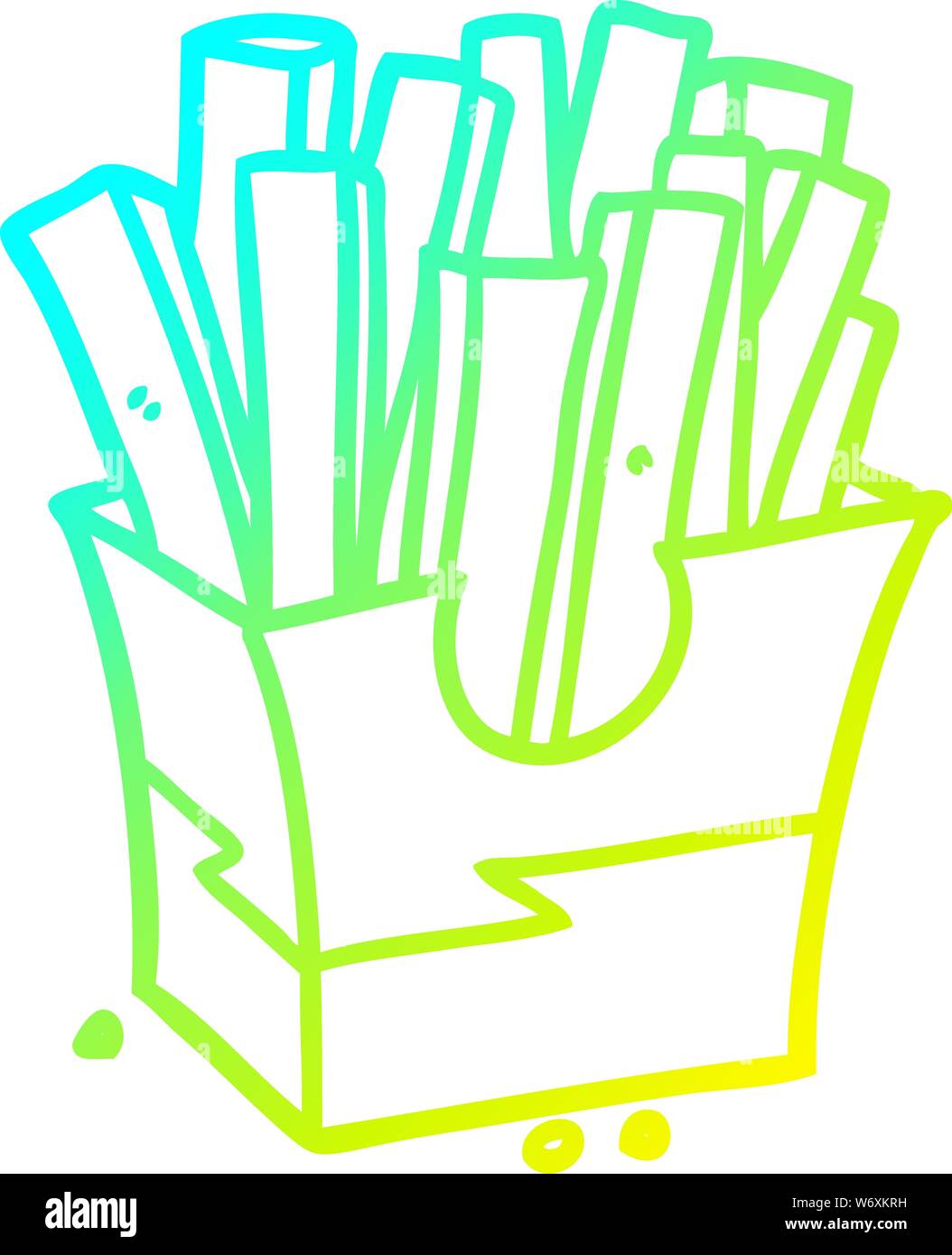 cold gradient line drawing of a junk food fries Stock Vector Image ...