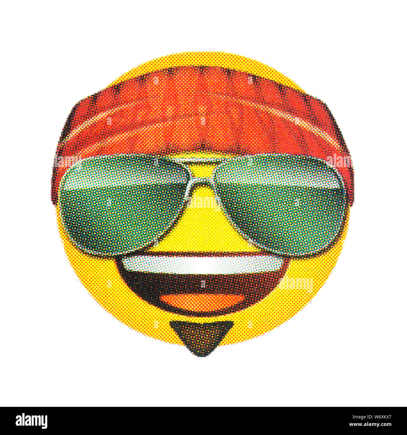 Smiling face with sunglasses emoticon Stock Photo - Alamy
