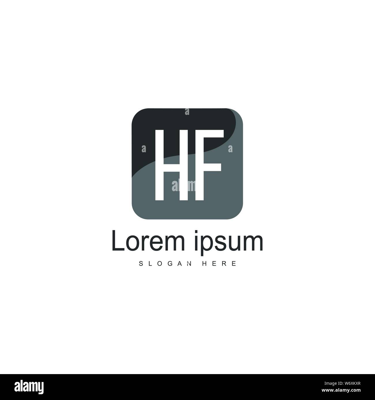 Initial HF logo template with modern frame. Minimalist HF letter logo ...
