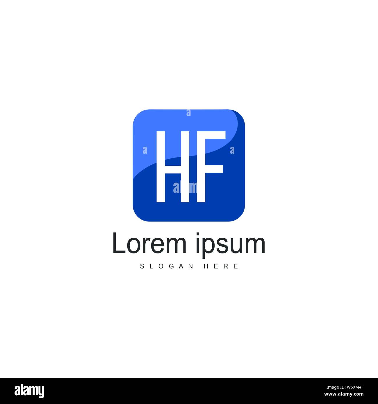 Initial HF logo template with modern frame. Minimalist HF letter logo ...