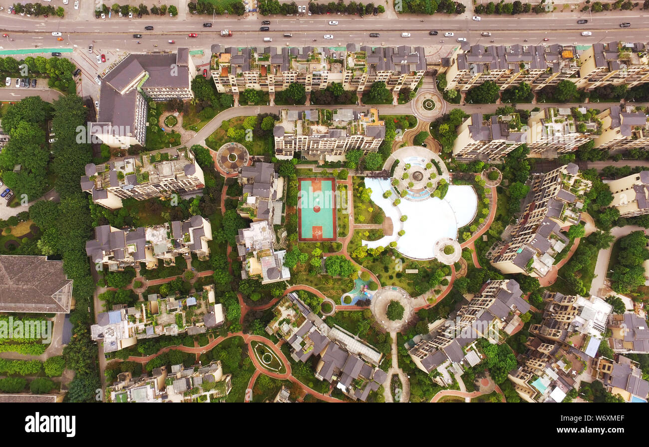 Yunyang. 30th July, 2019. Aerial photo taken on July 30, 2019 shows an ...