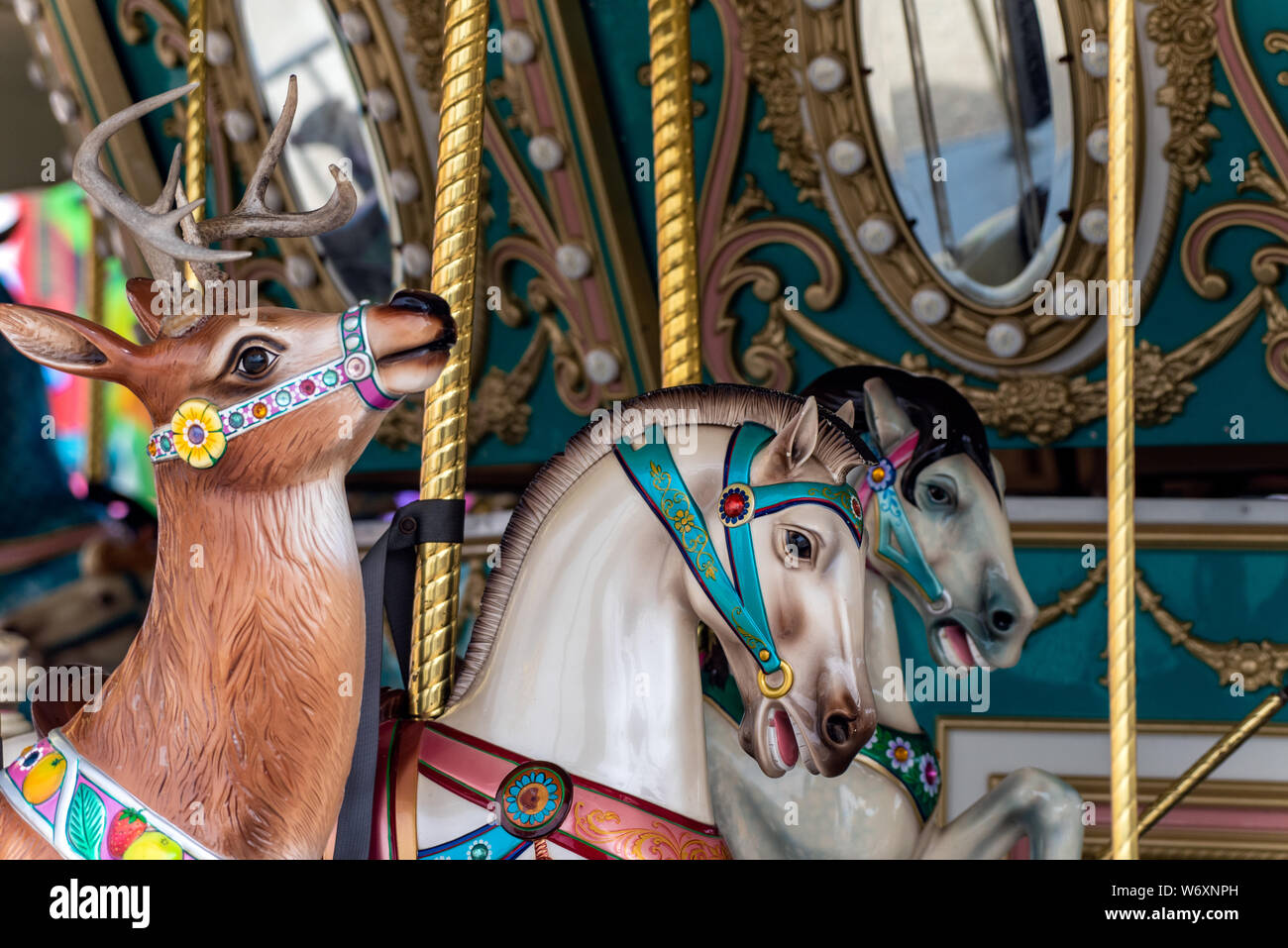 Country Fair midway carousel ride features a variety of different ...