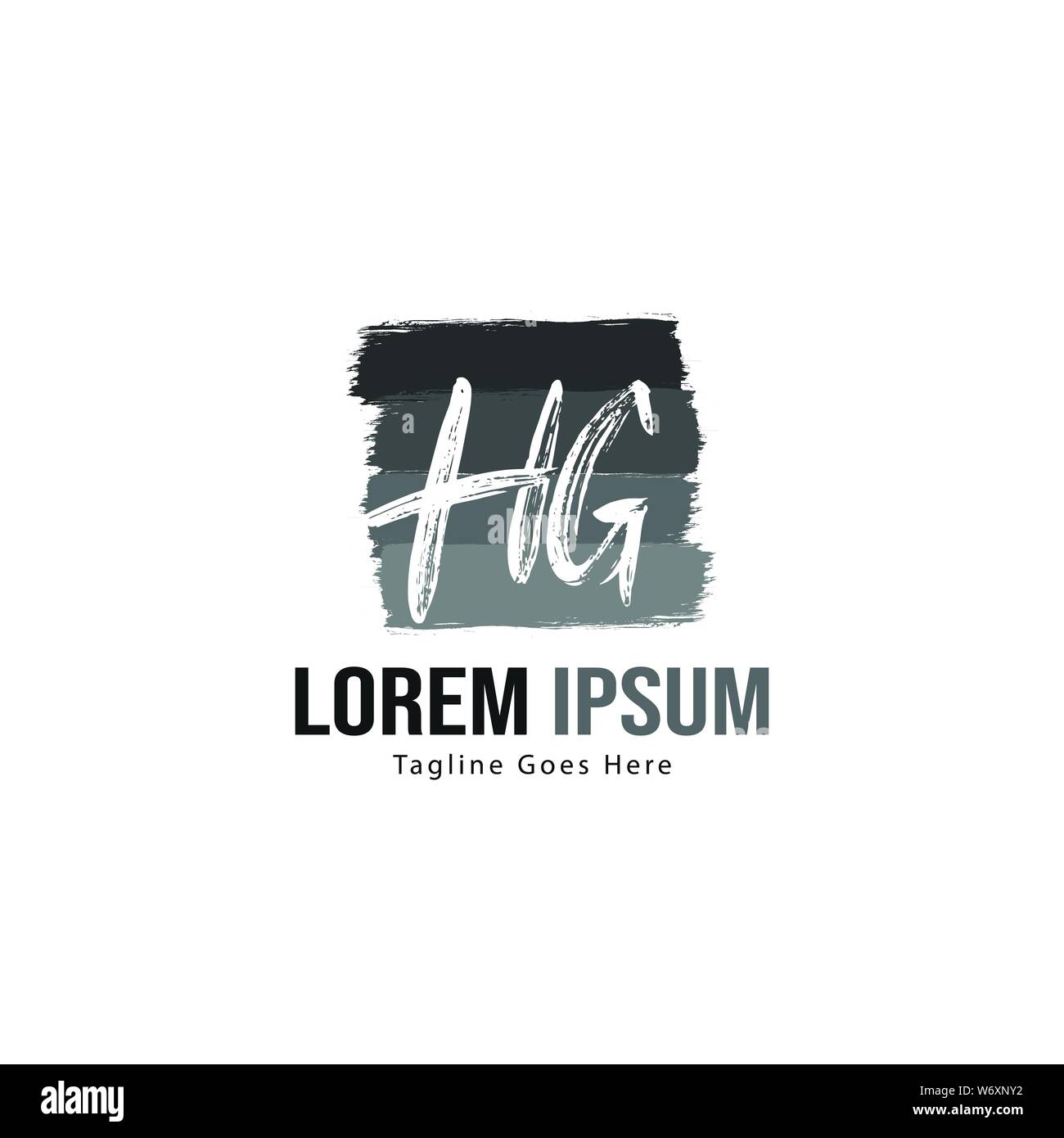 Initial HG logo template with modern frame. Minimalist HG letter logo ...