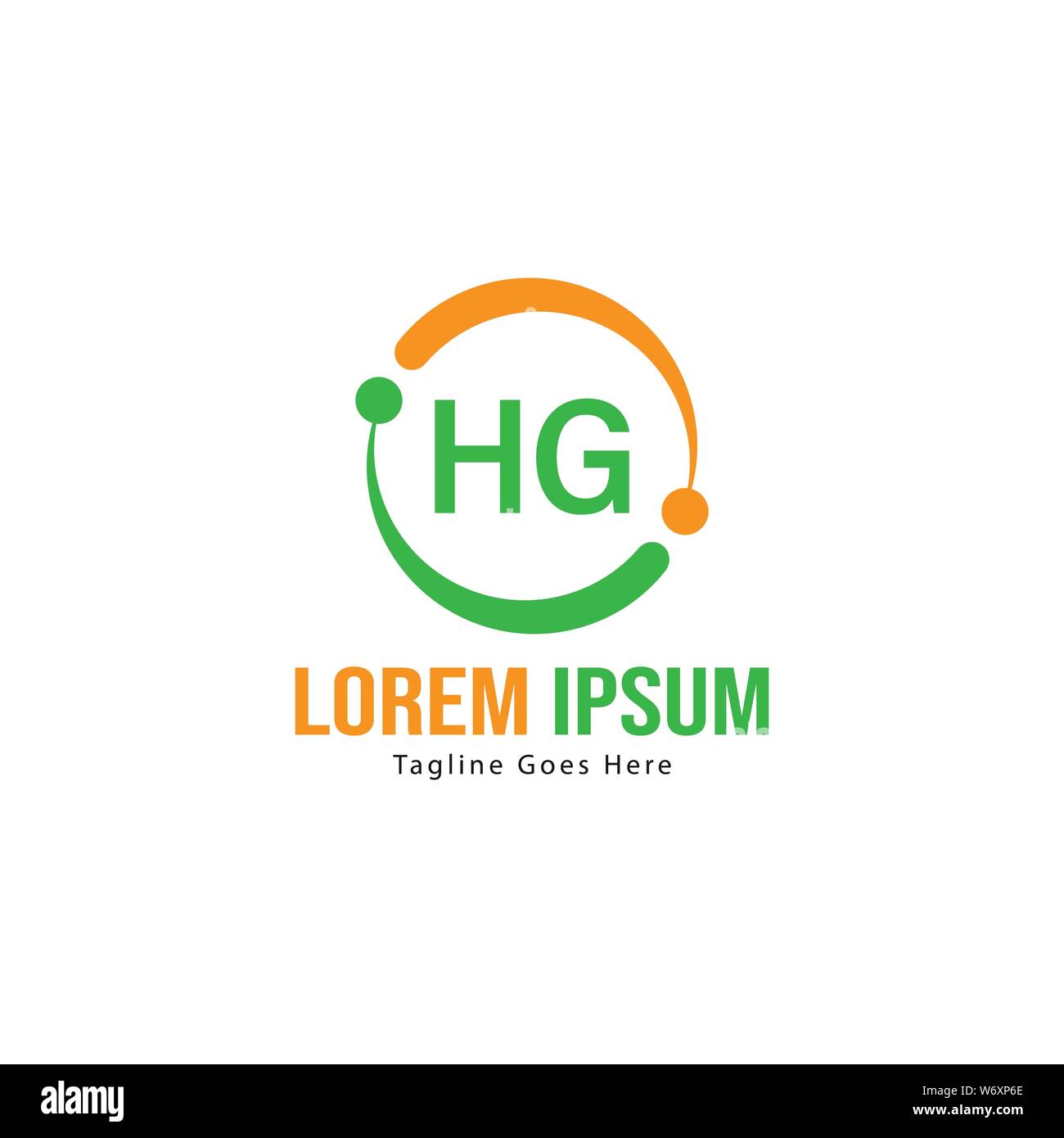 Initial HG logo template with modern frame. Minimalist HG letter logo ...