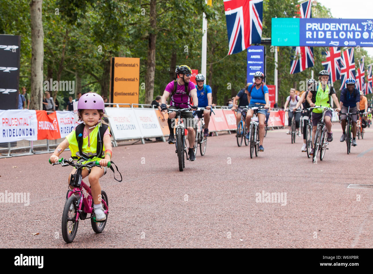 London, UK. 3 August, 2019. More than 70,000 riders of all ages and ...