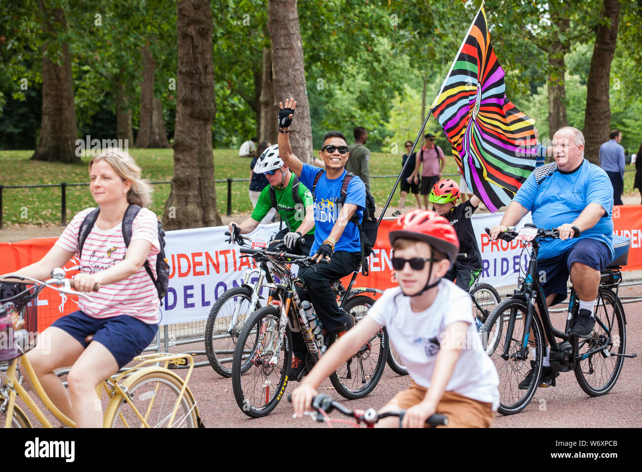 London, UK. 3 August, 2019. More than 70,000 riders of all ages and ...
