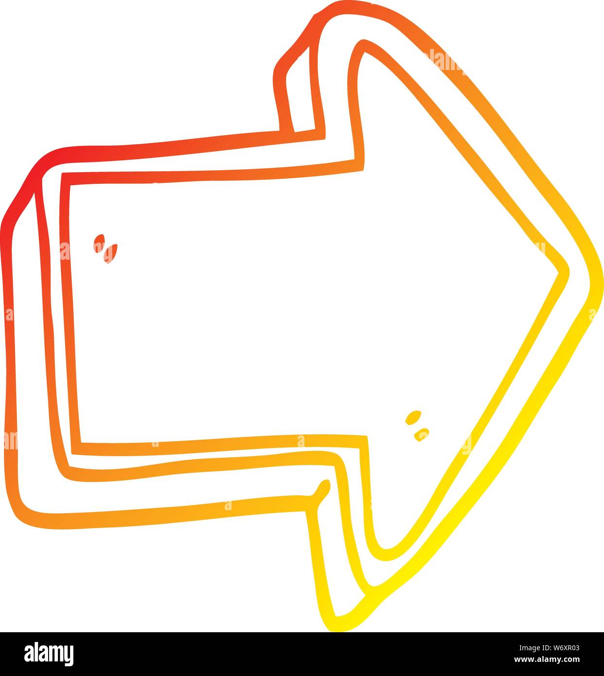 warm gradient line drawing of a cartoon arrow sign Stock Vector Image ...