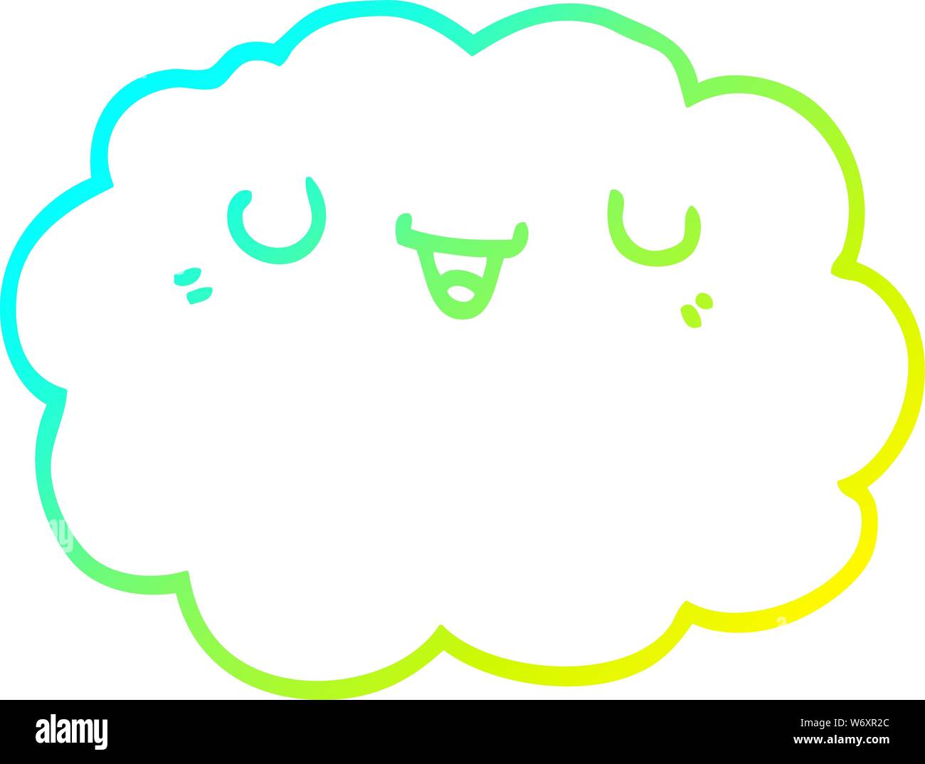 cold gradient line drawing of a cartoon cloud Stock Vector Image & Art ...