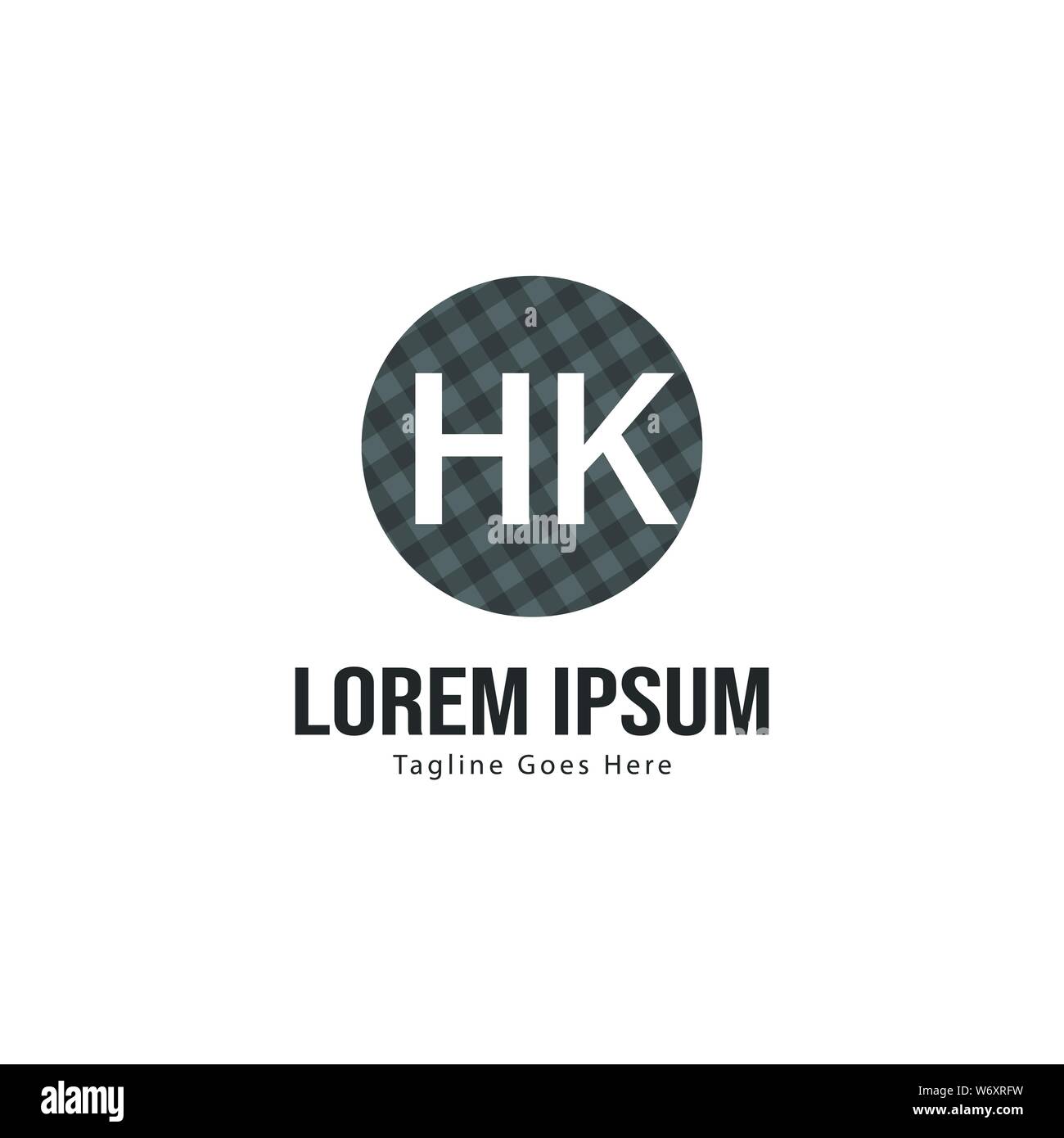 Initial HK logo template with modern frame. Minimalist HK letter logo ...