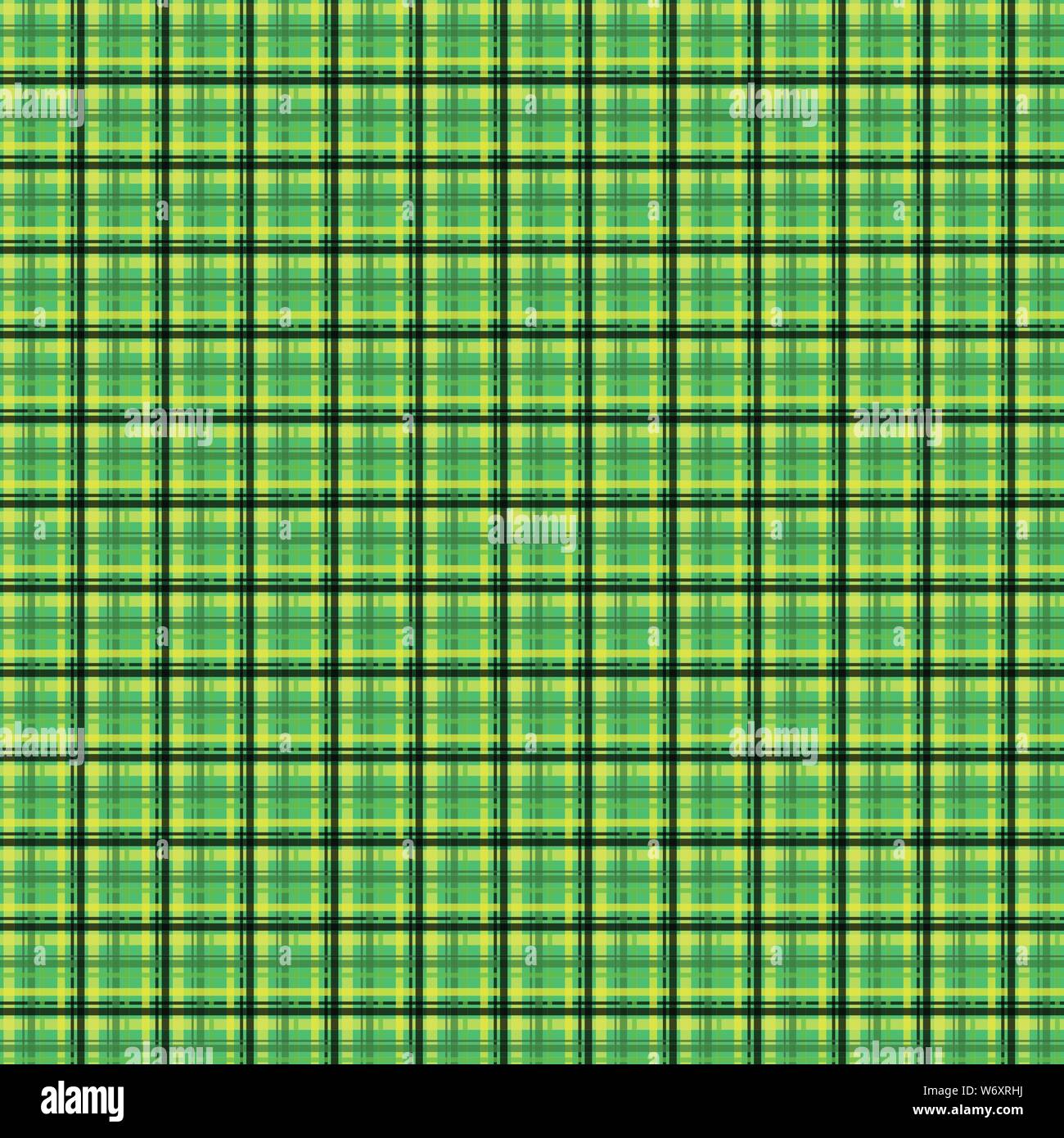 Green irish check fabric plaid seamless fabric texture. Vector ...
