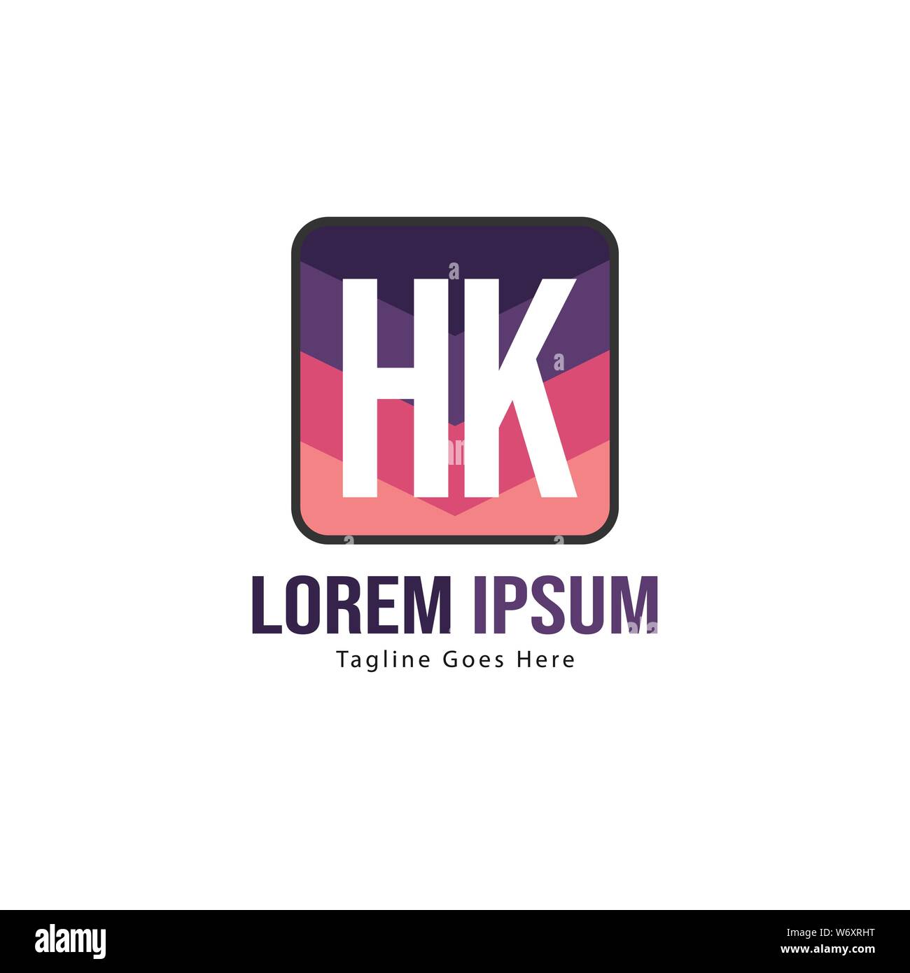 Initial HK logo template with modern frame. Minimalist HK letter logo ...
