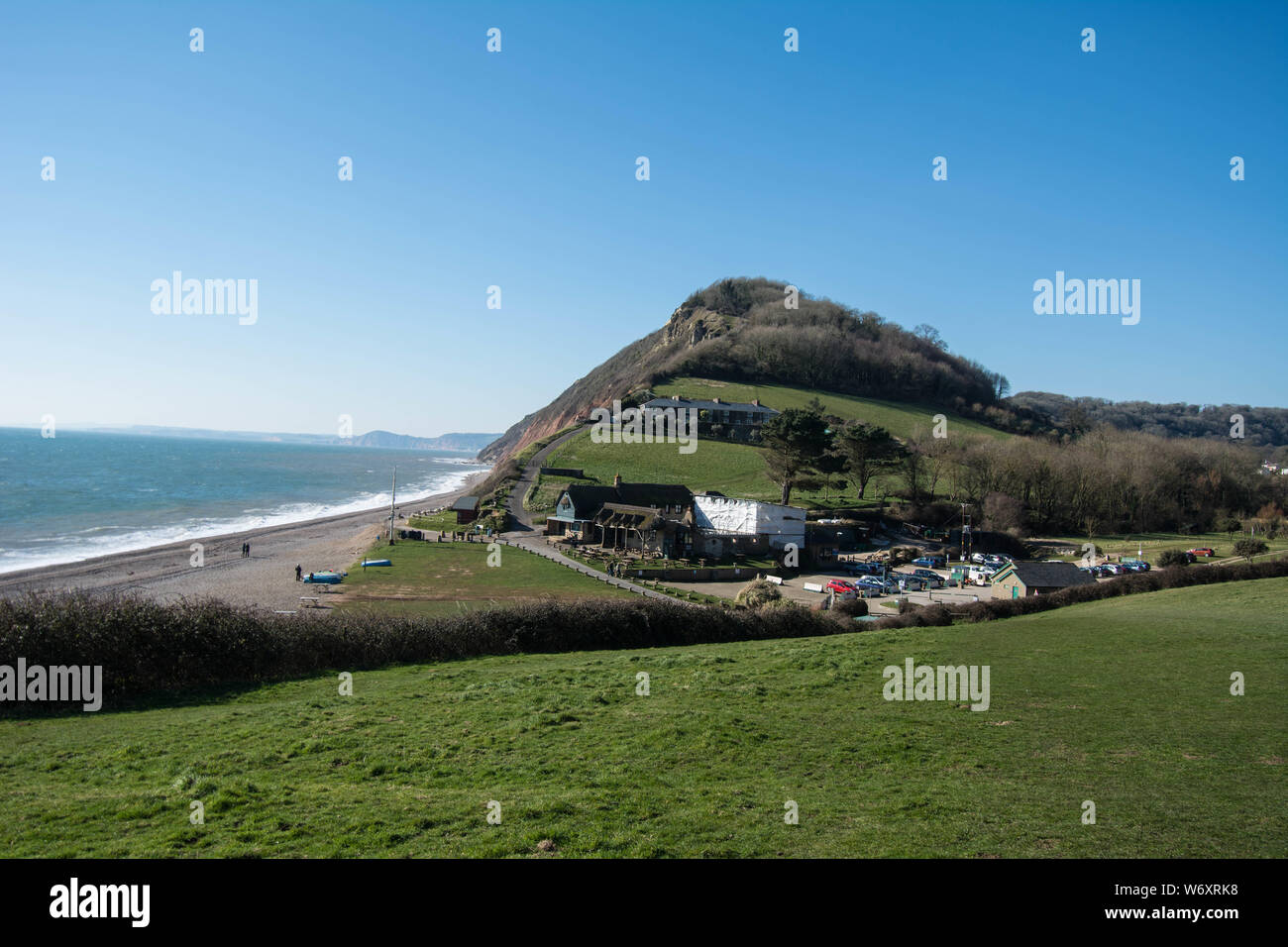 hill on the coast Branscombe England Stock Photo - Alamy