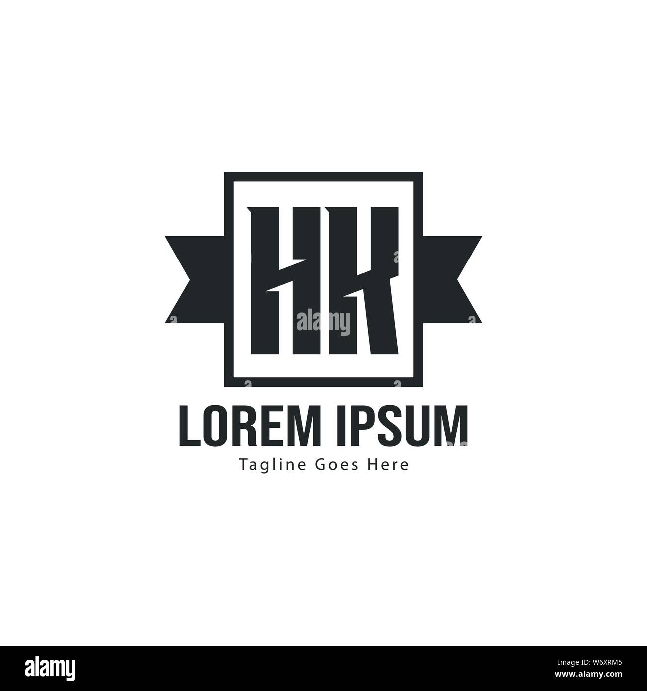 Initial HK logo template with modern frame. Minimalist HK letter logo ...