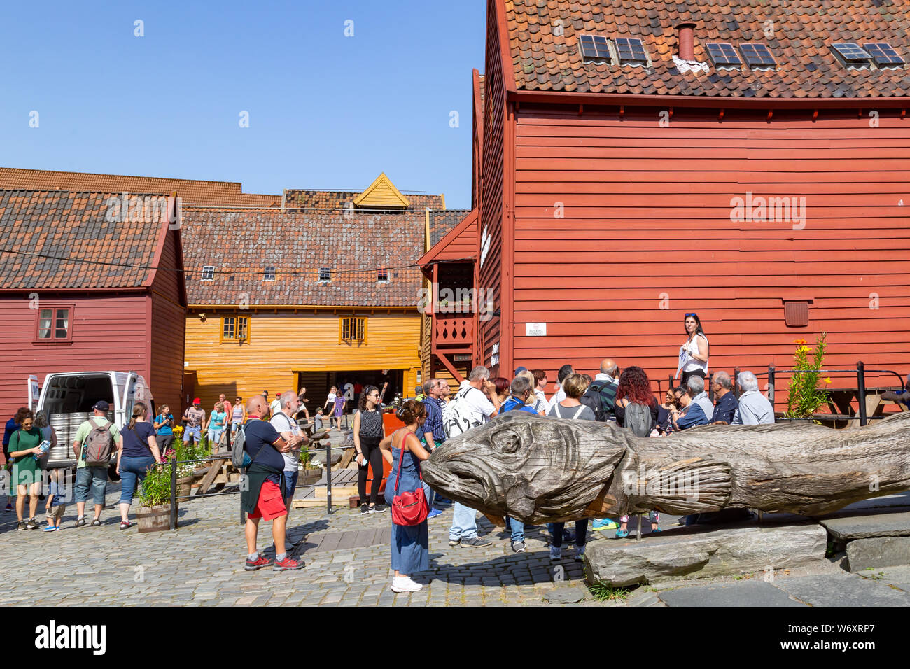 Bergen, Norway, Scandinavia - July 30, 2019: Historical buildings in ...