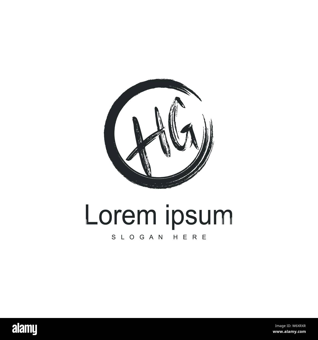 Initial HG logo template with modern frame. Minimalist HG letter logo ...