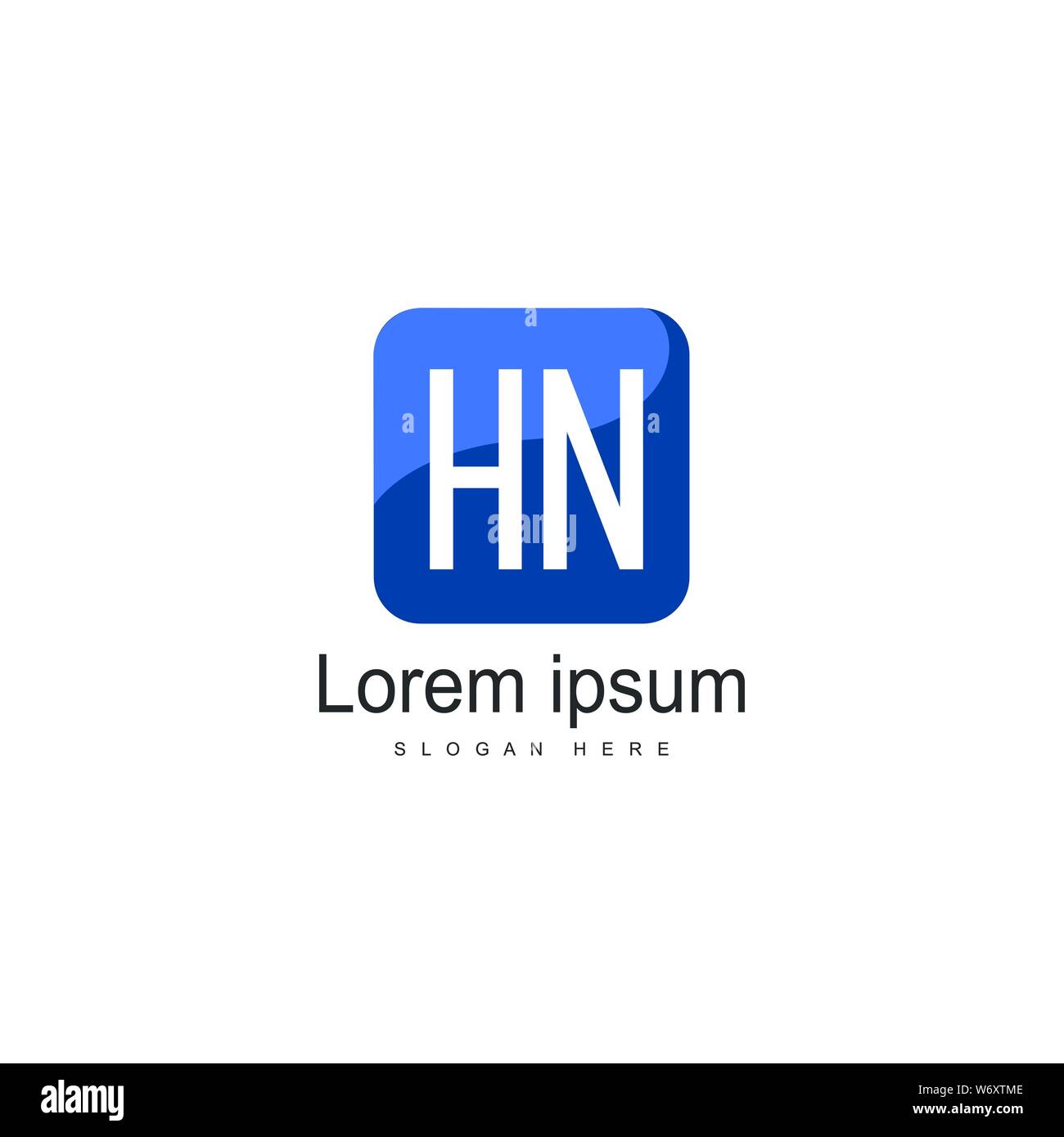 Initial HN logo template with modern frame. Minimalist HN letter logo ...