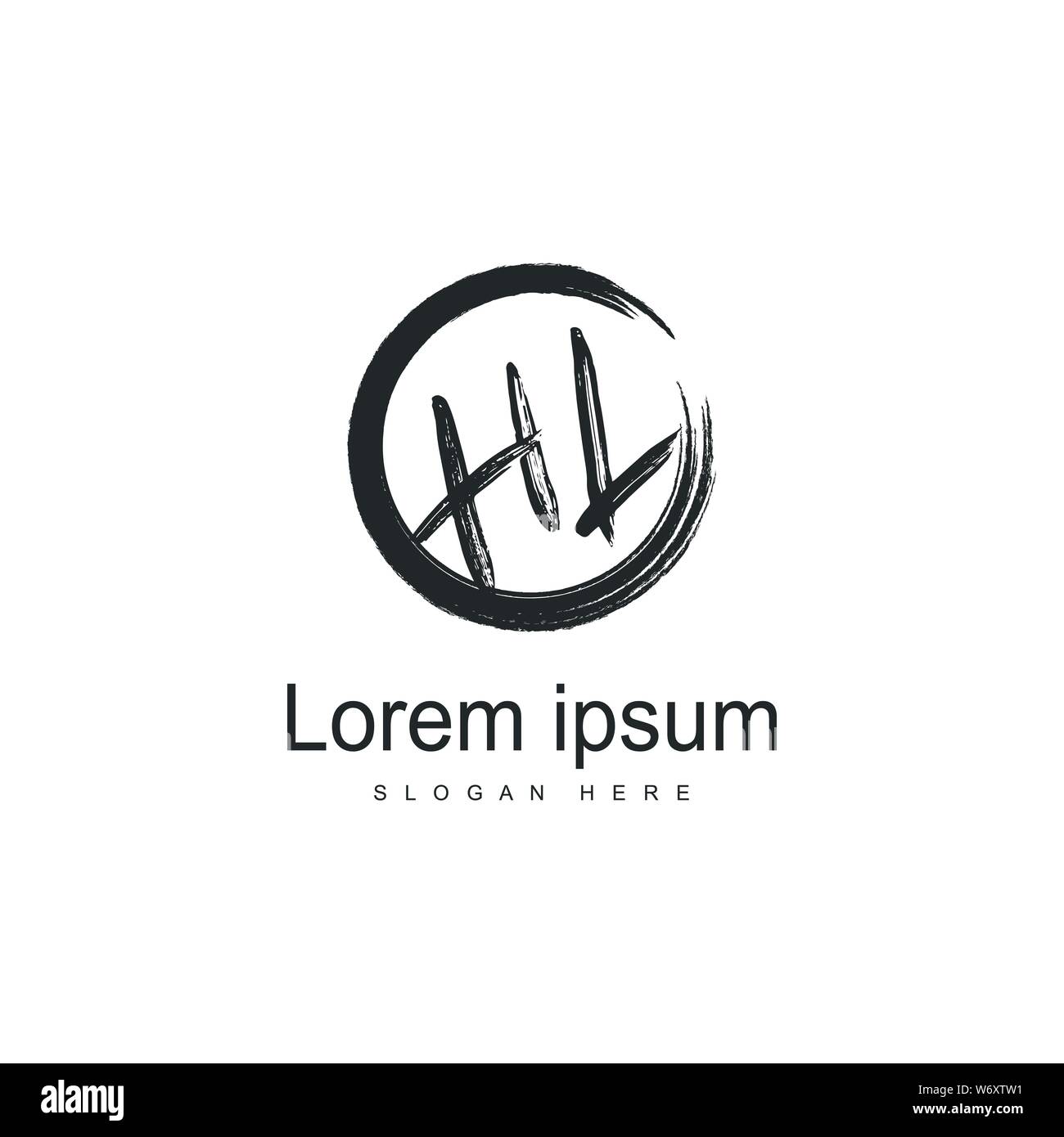 Initial HL logo template with modern frame. Minimalist HL letter logo ...