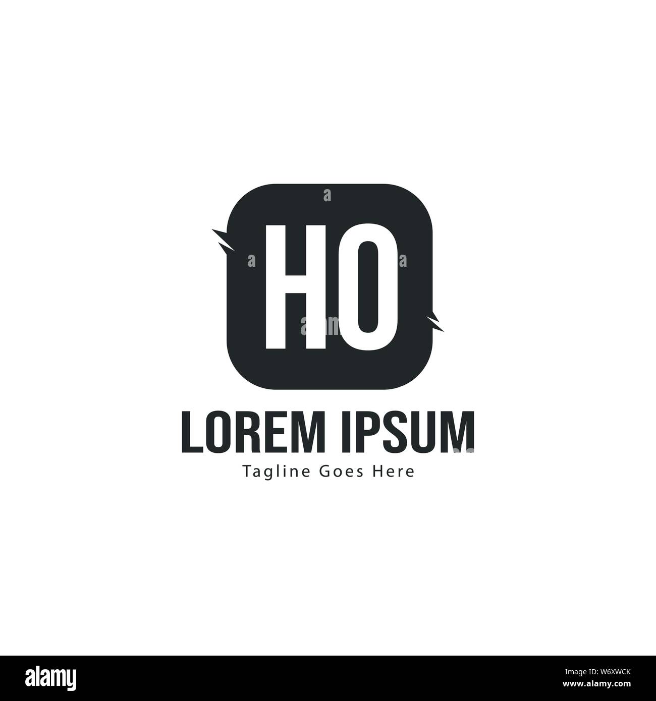 Initial HO logo template with modern frame. Minimalist HO letter logo ...