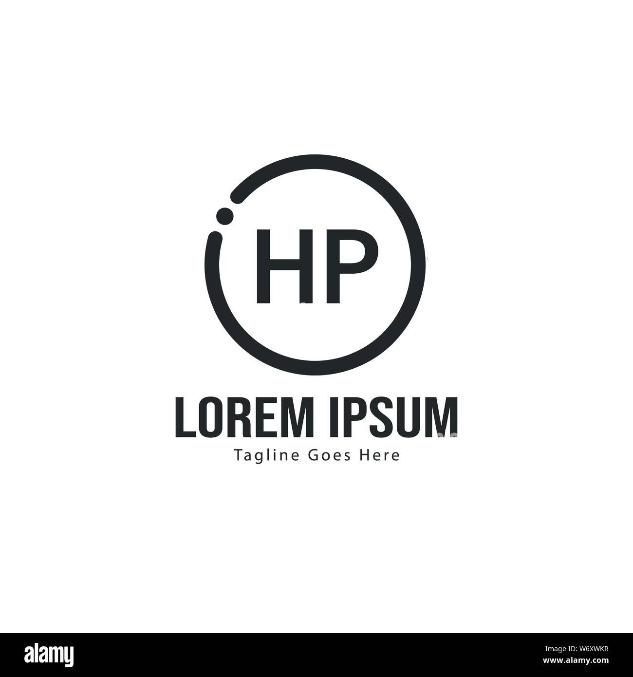 Initial HP logo template with modern frame. Minimalist HP letter logo ...