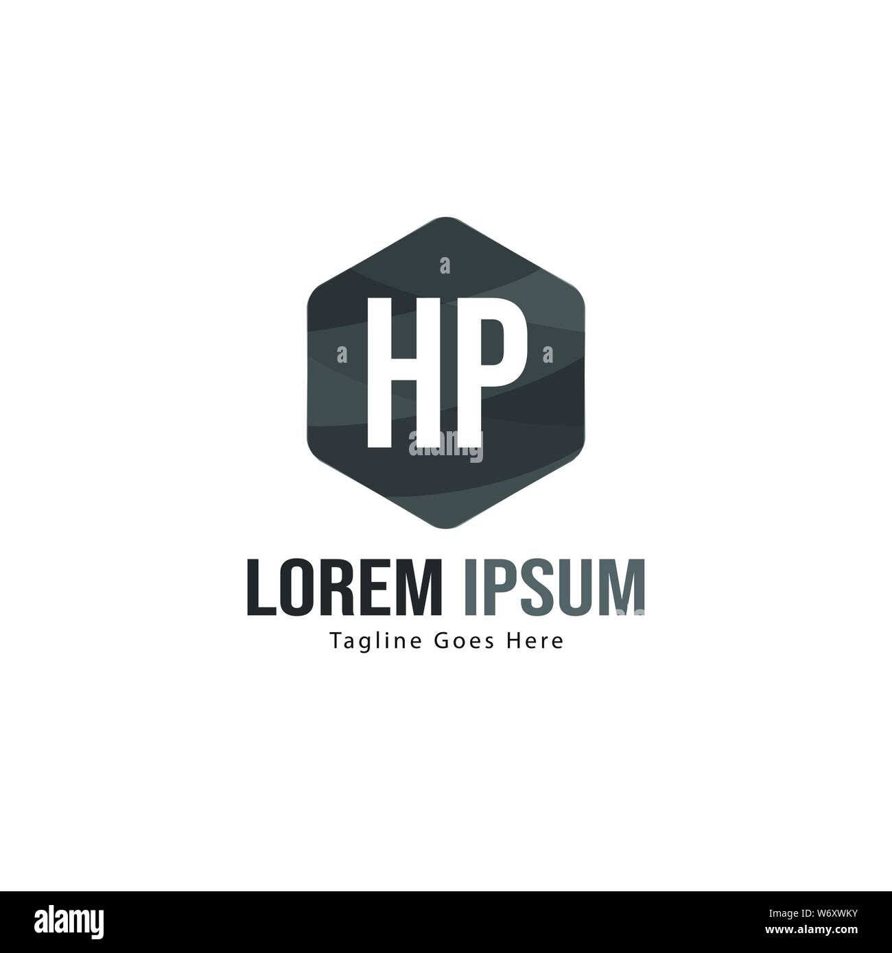 Initial HP logo template with modern frame. Minimalist HP letter logo ...