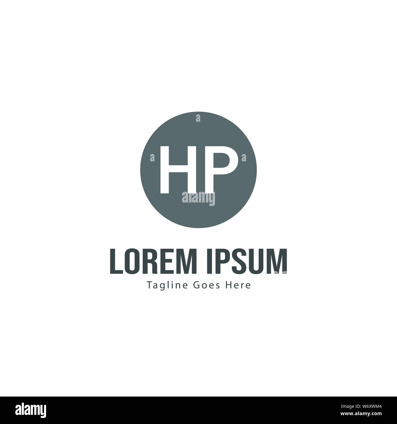 Initial HP logo template with modern frame. Minimalist HP letter logo ...