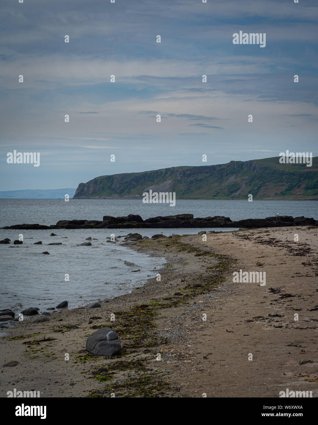 Coastal cliff views taken on beach at the southern end of the Isle of ...