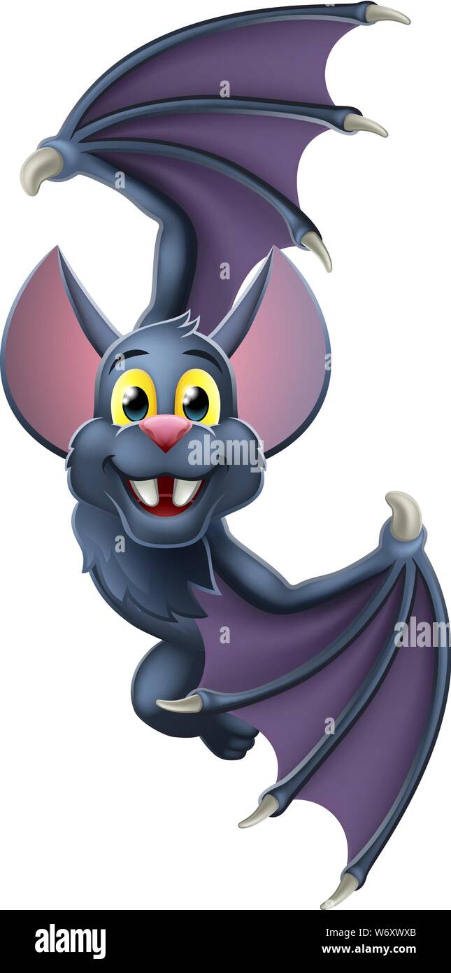 Halloween Vampire Bat Cartoon Character Sign Stock Vector Image & Art ...