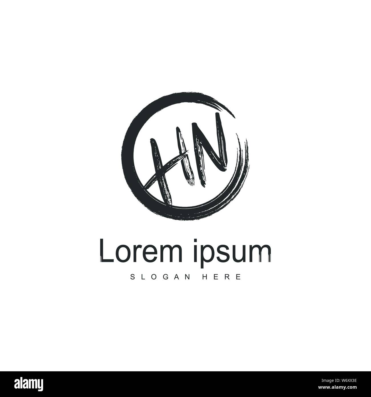 Initial HN logo template with modern frame. Minimalist HN letter logo ...