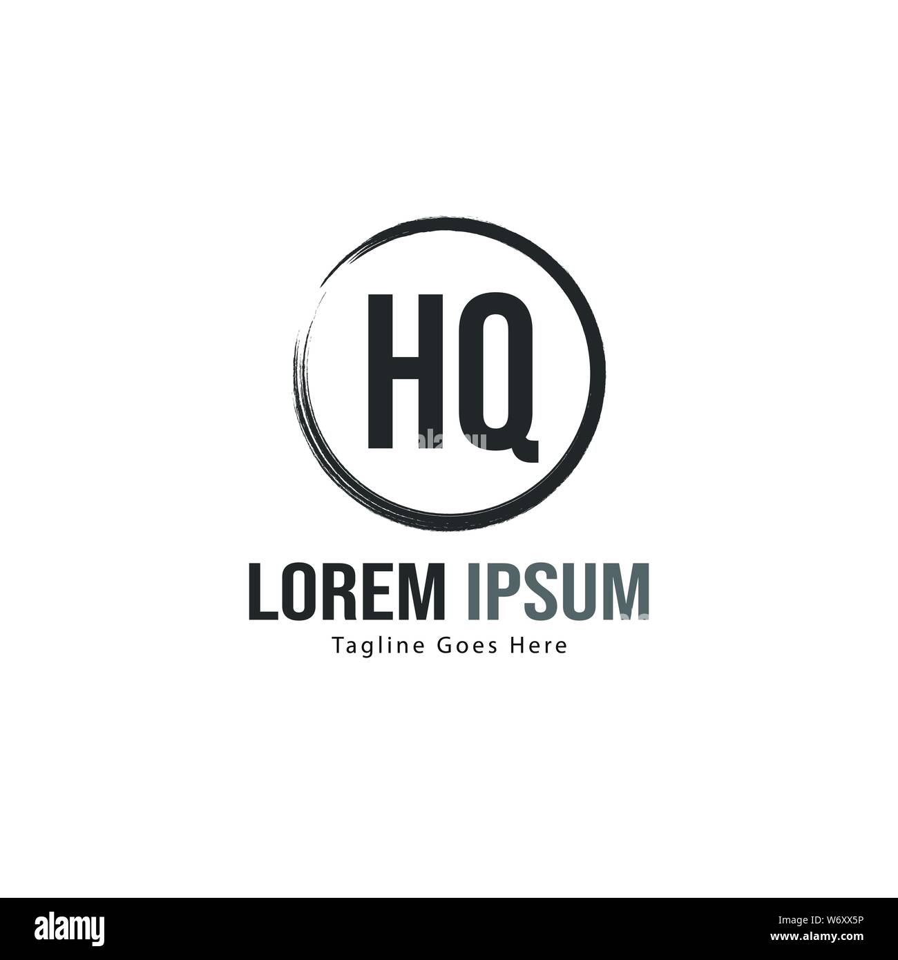 Initial HQ logo template with modern frame. Minimalist HQ letter logo ...