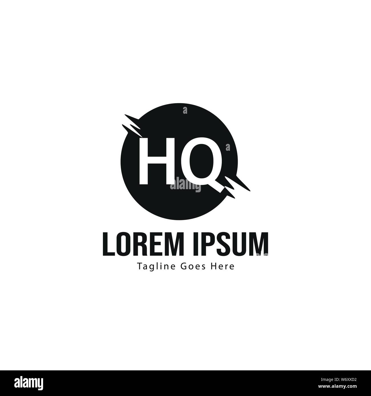 Initial HQ logo template with modern frame. Minimalist HQ letter logo ...