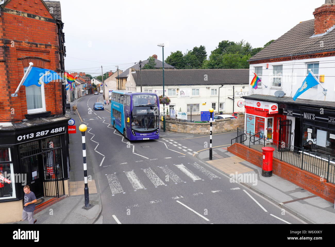 A scene on High Street in Kippax,Leeds Stock Photo - Alamy
