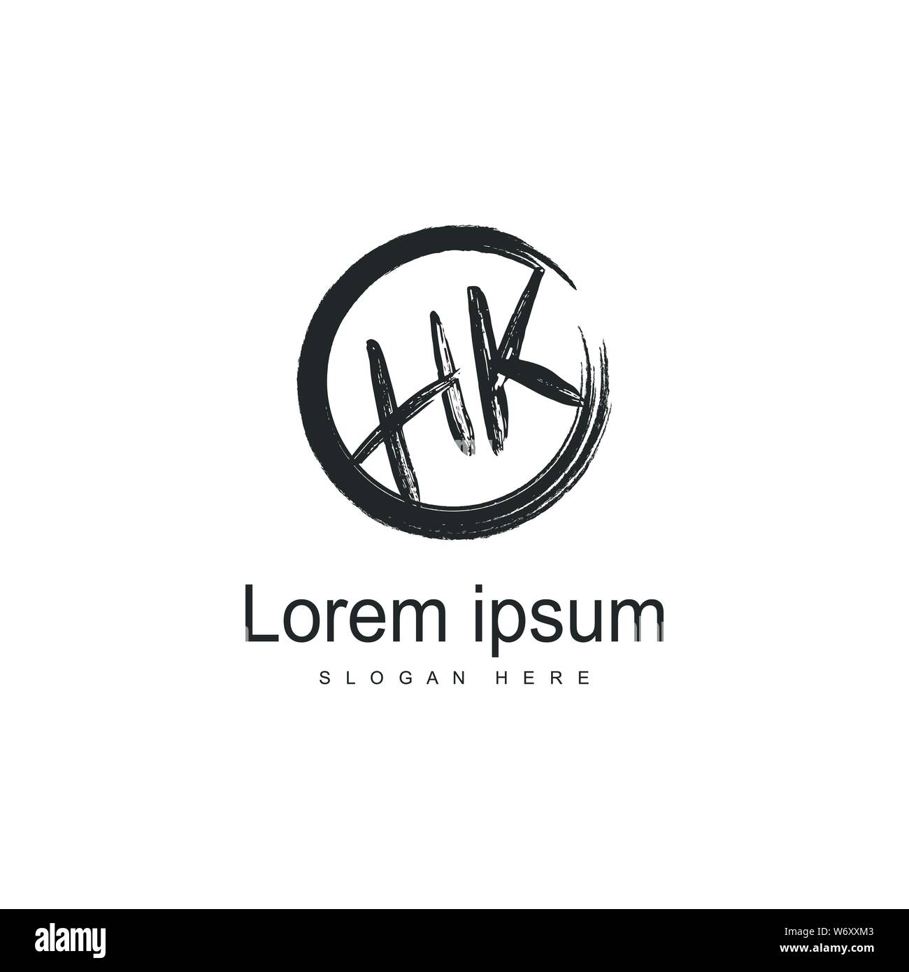Initial HK logo template with modern frame. Minimalist HK letter logo ...
